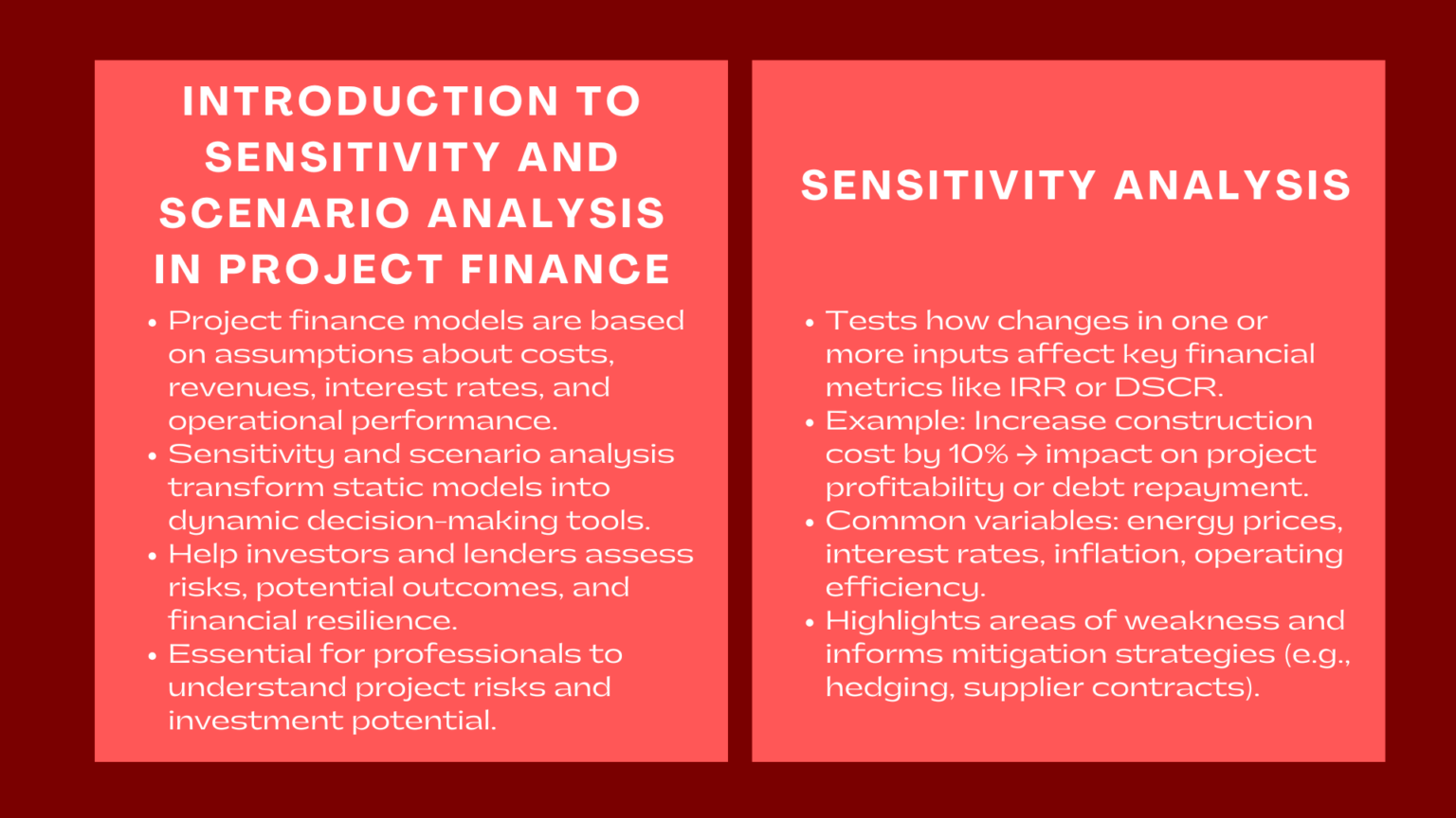 How to Perform Sensitivity and Scenario Analysis in Project Finance ...